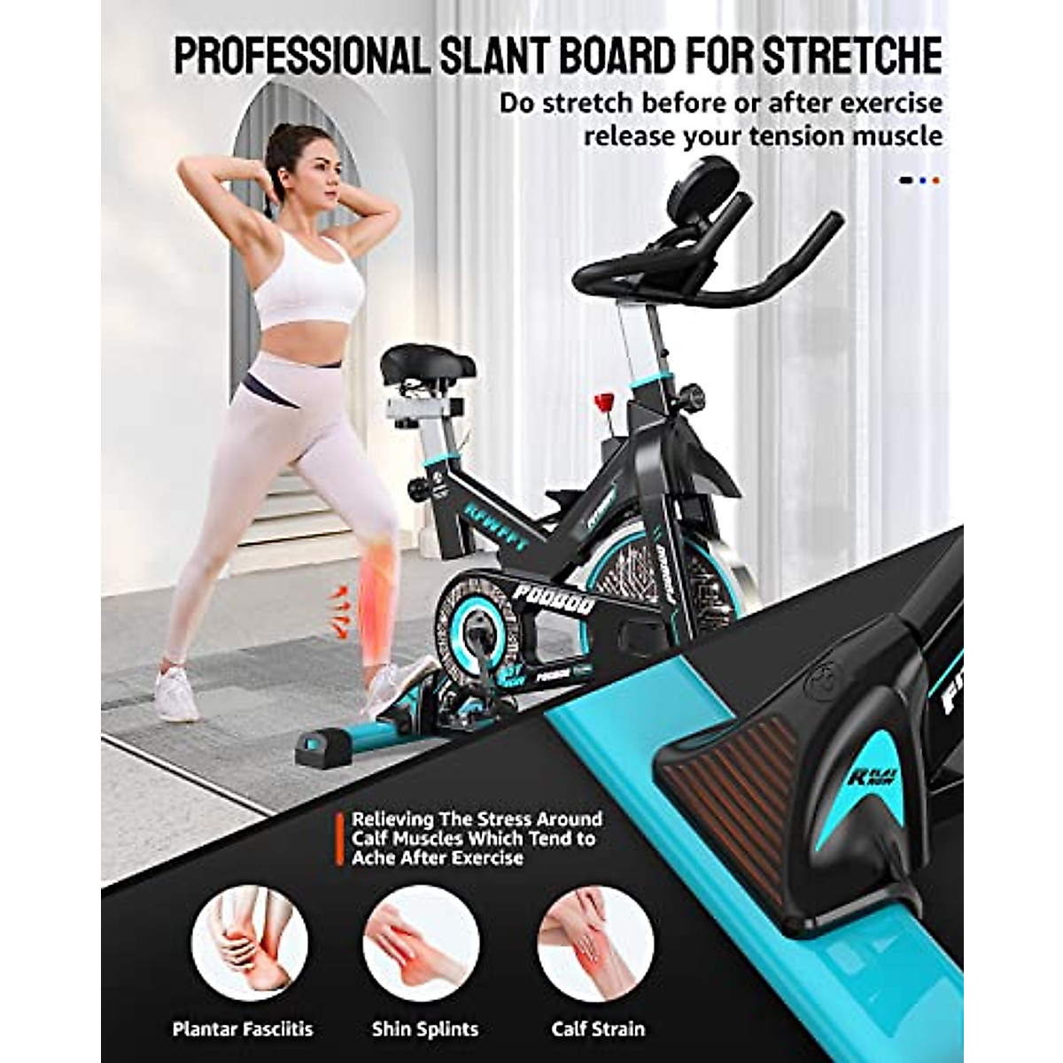 pooboo Magnetic Resistance Indoor Cycling Bike, Belt Drive Indoor Exercise Bike Stationary LCD Monitor with Ipad Mount ＆Comfortable Seat Cushion for Home Cardio Workout Cycle Bike Training Upgraded Version