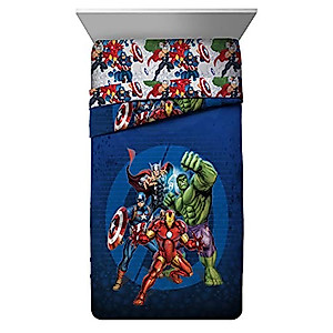 Jay Franco Marvel Avengers Blue Circle Bed Set, Twin