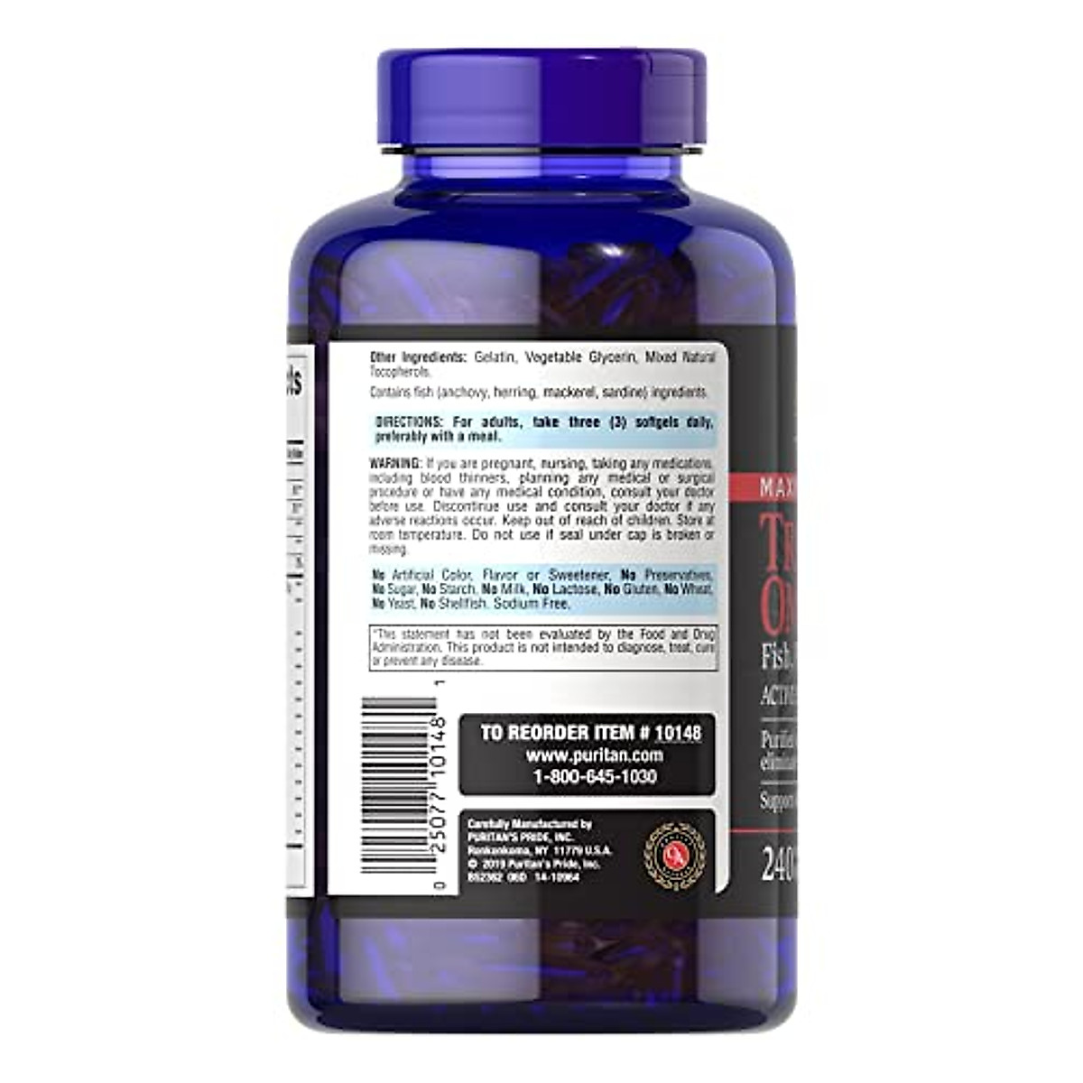 Triple Omega 3-6-9 Fish, Flax and Borage, supports healthy joints B00AZ10SQA White 240 Count (Pack of 1)