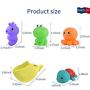 RISUNTOY Bath Toys for Babies, Mold Free Baby Bathtub Toys for Toddlers 1-3,Baby Tubs Water Toys for 1 Year Old,Baby Toys for New Born Infants