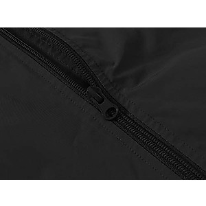 TBMPOY Men's Windproof Bomber Jackets Lightweight Track Jackets Spring Casual Windbreaker Outdoor Coat Black M