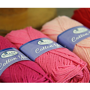 Threadart 100% Pure Cotton Crochet Yarn | 50 gram Skeins | Worsted Medium #4 Yarn | 85 yds per Skein | 30 Colors Available | Lt. Blue #3541