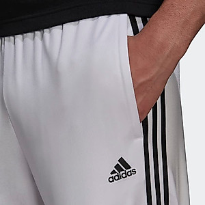 adidas Men's Essentials Warm-Up Slim Tapered 3-Stripes Tracksuit Bottoms, White/Black, 3X-Large