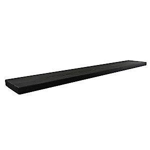 Joel's Antiques Floating Wall Shelf, Wood Decor & Long Shelf for Fireplace Mantel, Bookshelf, Bedroom, & Farmhouse - Wall-Mounted Rustic Stand, Wooden Hanging Display - Black, 72" x 10" x 2"