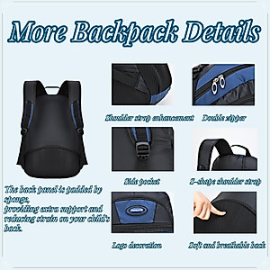 VIDOSCLA Color-blocking Sports Kids Backpack,Middle Schoolbag Elementary Student Bookbag for Girls&Boys