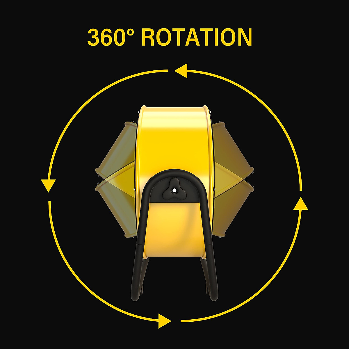 Simple Deluxe 20 Inch Heavy Duty Metal Industrial Drum Fan, 3 Speed Floor Fan for Warehouse, Workshop, Factory and Basement, Yellow