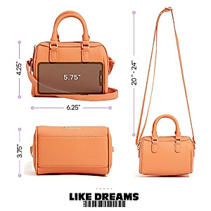 Like Dreams Women's Everyday Fashionable Micro Mini Barrel Vegan Leather Crossbody Handbag (Black)