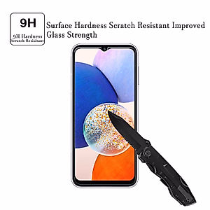 SALMERB Samsung Galaxy A14 5G Screen Protectors (3 Pack), 9H Tempered Glass Film for Samsung Galaxy A14 5G Anti-Scratch Anti-Fingerprint Glass Screen Protectors Zero Bubbles Ultra-clear 99.99%