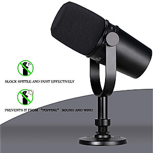Microphone Pop Filter Compatible with Shure MV7 Microphone - Mic Foam Windscreen Cover for MV7 Microphone to Blocks Out Plosives by YOUSHARES