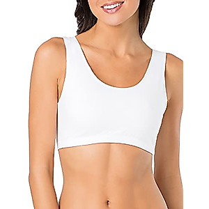 Fruit of the Loom Women's Built Up Tank Style Sports Bra, Black/WHT/WHT/Heather Grey, 34