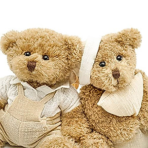 Nleio Teddy Bear Stuffed Animals, 11.7" Stuffed Bear Plush, Cute Stuffed Animal with Hat & Pillow, Small Teddy Bear for Kids Baby Girlfriend, Gifts for Valentine's Day/Birthday/Christmas