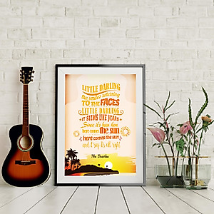 Here Comes the Sun - The Beatles Retro Music Decor Wall Art, This Vintage Wall Decor Music Poster, Is a Great Wall Print For Home Decor, Office Decor, or Man Cave Room Decor Aesthetic, Unframed - 8x10