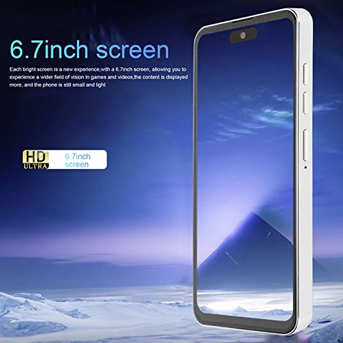 Zunate I14 Pro Max 4G Unlocked Smartphone, 6.7 Inch Large Screen, 4GB RAM 128GB ROM, Facial Unlocking Mobile Phone for Android 11, Dual 2 MP 8 MP Camera, Dual SIM Slot