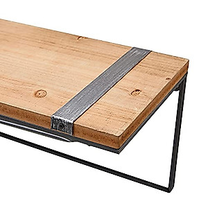 Glitzhome Rustic Floating Shelves Wall Mounted, Farmhouse Decoration Display for Room, Kitchen, Office, Natural, (GH11061)