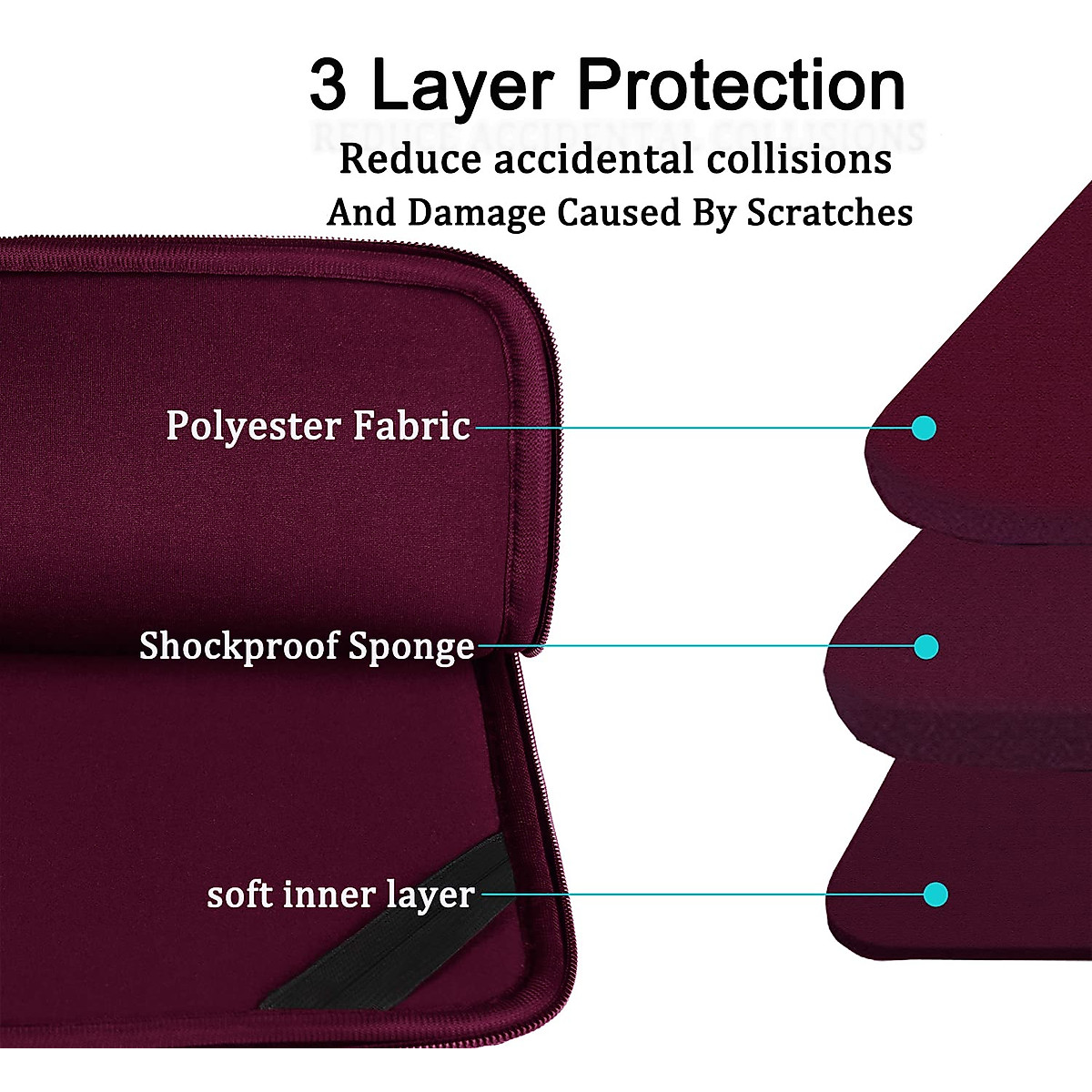 BOOEUDI Laptop Backpack 17.3 Inch TSA Friendly Large Travel Backpack, Laptop Case 15.6 inch, WineRed