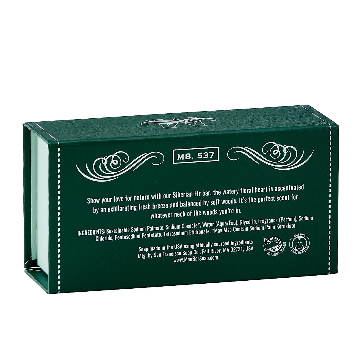 San Francisco Soap Company Siberian Fir Fragrance Man Bar - Hydrating - No Harmful Chemicals - Good for All Skin Types - Made in the USA