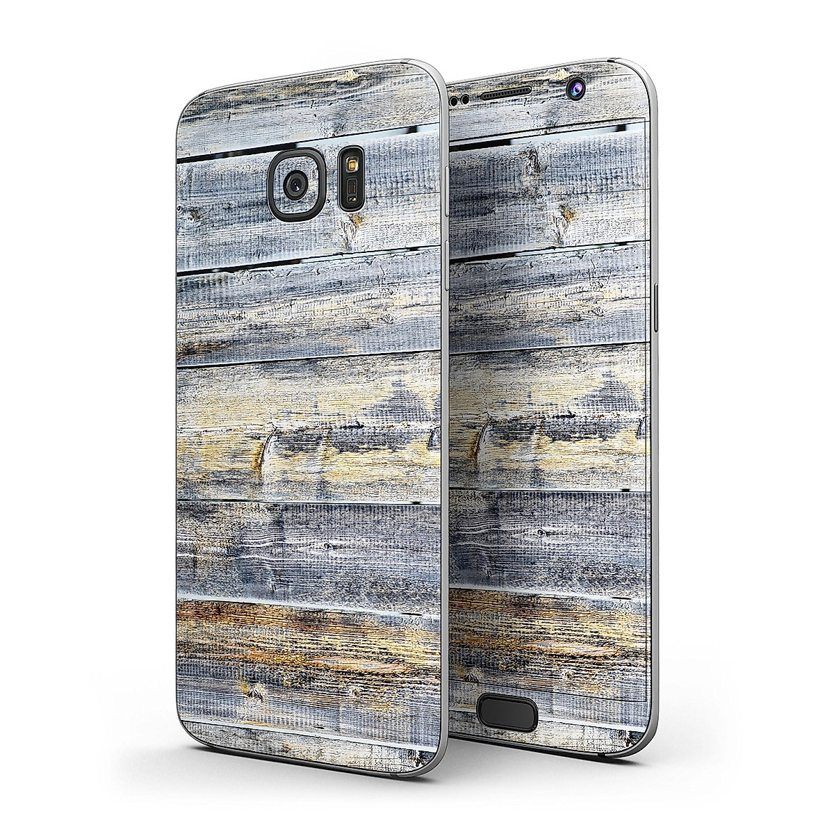 Design Skinz Design Skinz Vintage Wooden Planks with Yellow Paint Full-Body Wrap Decal Skin-Kit for The Galaxy S8