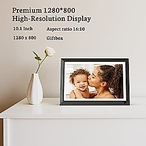 BSIMB 32GB WiFi Digital Picture Frame 10.1 Inch IPS Touch Screen HD Display, Smart Electronic Photo Frame, Easy Setup to Upload Photos & Videos from Anywhere via App/Email, Gift for Grandparents…