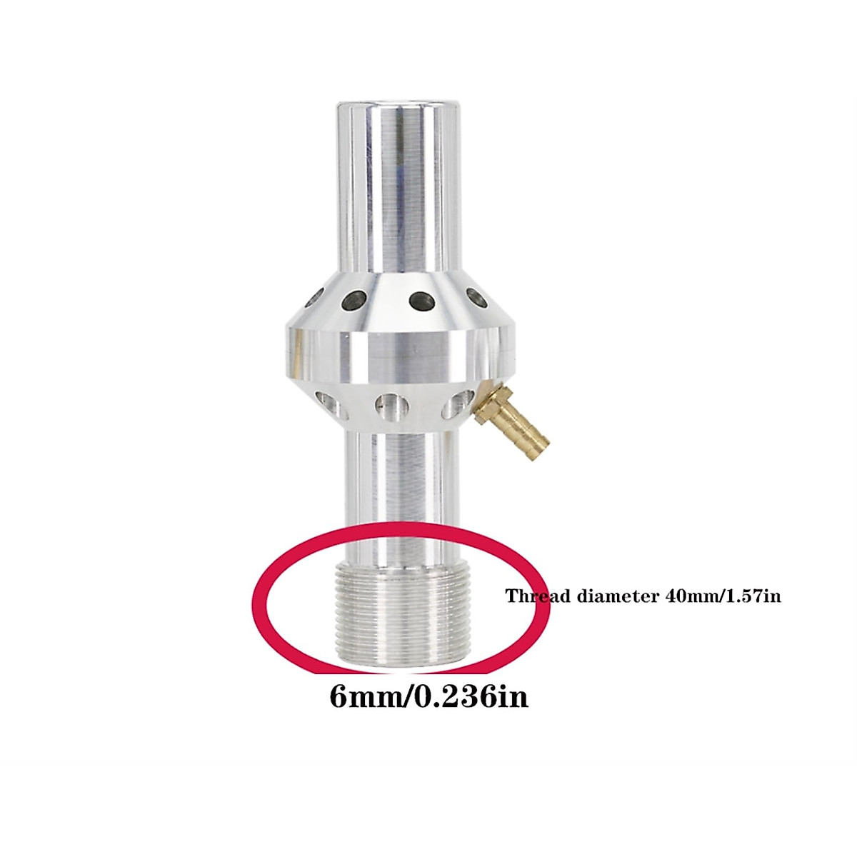 Sandblasting Machine Dedicated 4/8/10/12mm Boron Carbide Water Sandblasting Gun Nozzle, 40mm Thread Diameter Double Inlet Wear-resistant Sandblasting Gun Head (Color : Inner hole 6mm)