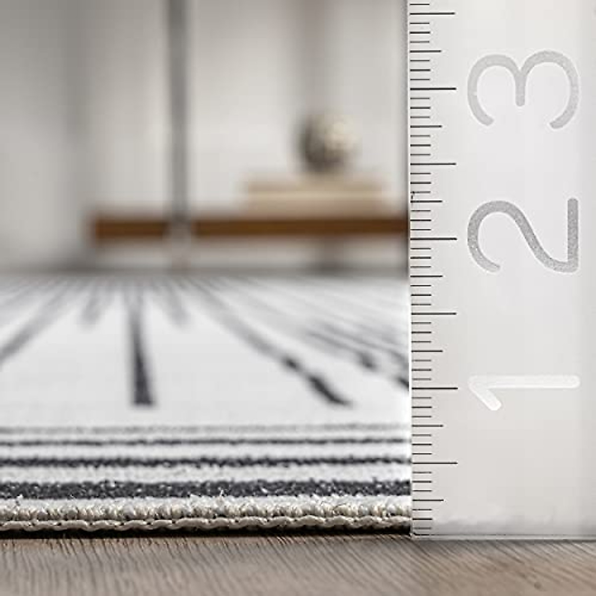 nuLOOM Leah Machine Washable Geometric Moon Phase Area Rug, 5' x 8', Grey