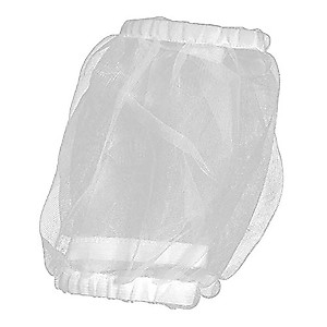 HMH PET Bird Cage Seed Catcher Guard Parrot Nylon Mesh Net Cover Stretchy Shell Soft Airy Skirt Traps Basket Cage (L, White)