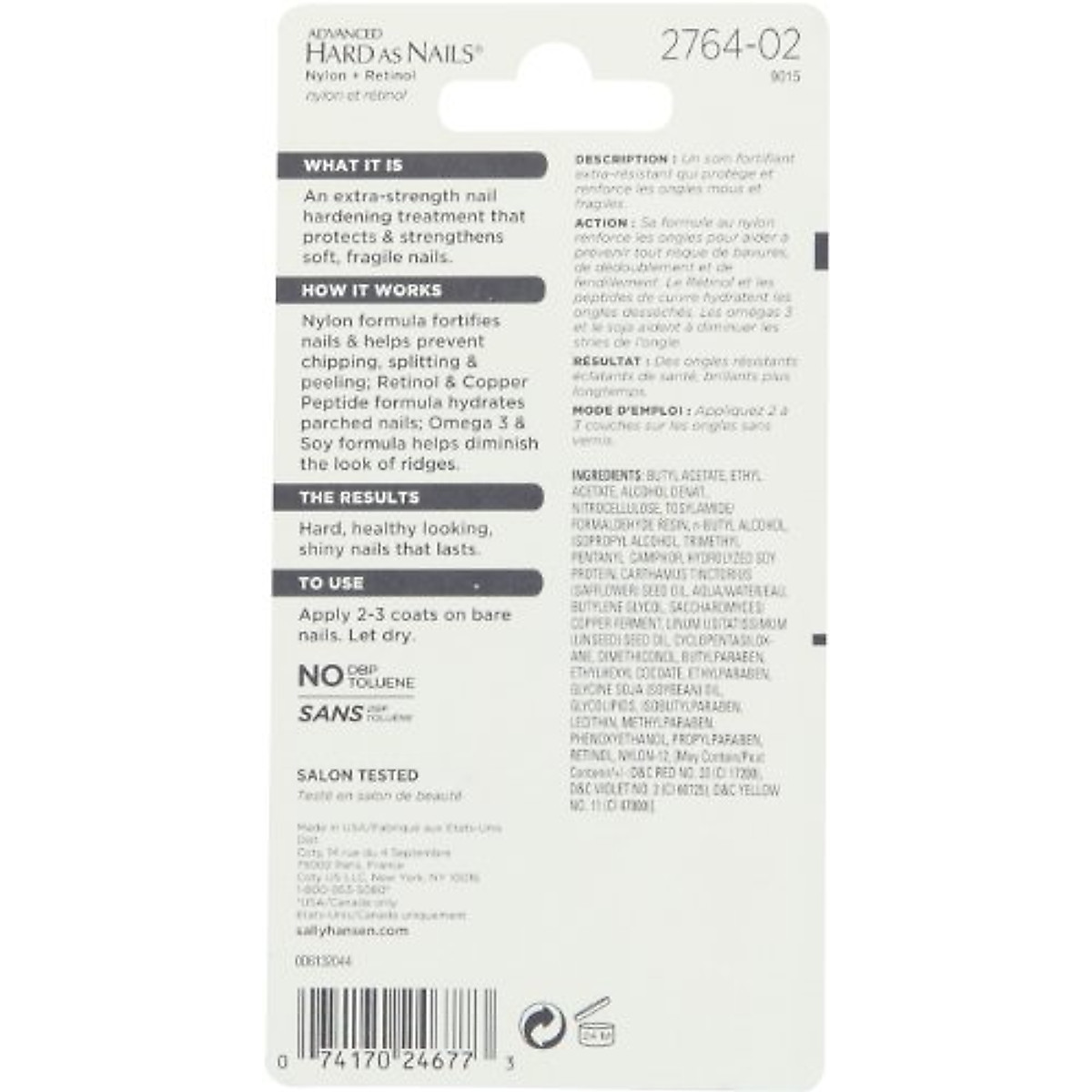 Sally Hansen Advanced Hard As Nails Nail Enamel With Nylon - Natural - 0.45 oz