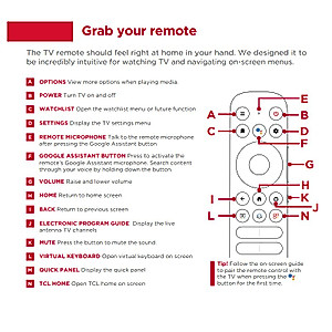 NTQinParts Replacement Voice TV Remote Control Controller for TCL 43S450G 43", 50S450G 50", 55S450G 55" S Class 4K UHD HDR LED Smart TV