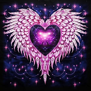 DIY 5D Full Drill Shining Angel Wing with Love Square Diamond Art Painting by Number Kits for Adults & Crystal Rhinestone Cross Stitch for Wall Decor Gift 30x30cm/11.8x11.8in