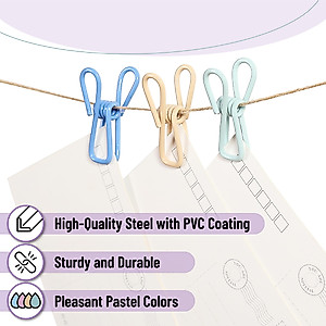 Mr. Pen- Chip Clips, 18 Pack, 2 Inch, Pastel Colors, Utility Steel PVC-Coated Clips, Bag Clips, Chip Clip, Metal Clips, Chip Bag Clip, Food Clips, Bag Clips for Food Storage, Food Bag Clips