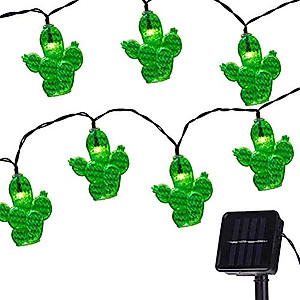 Christmas Lights Decoration Christmas Solar String Lights 30 LED Solar String Lights Cactus Shape String Light Waterproof String Lights for Wedding Party Home Bedroom Garden Patio Decoration Green