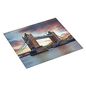 Historic Old Tower Bridge London Printed Drying Mat For Kitchen Ultra Absorbent Microfiber Dishes Drainer Mats Non-Slip Silicone Quick Dry Pad - 18 X 16inch