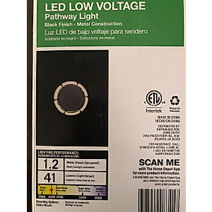 Hampton Bay Low-Voltage LED Black Bollard Light