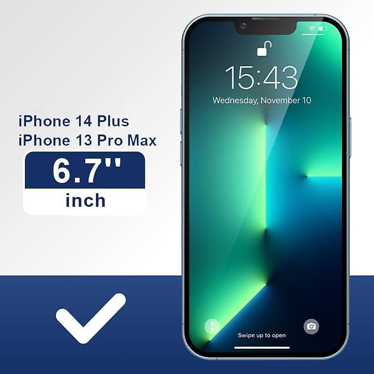 ImpactStrong Shatterproof for iPhone 13 Pro Max/iPhone 14 Plus Tempered Glass Screen Protector [Easy Installation Frame] [Bubble Free] [9H Hardness] Case Friendly, 6.7 Inch - (3-Pack)