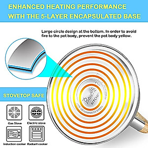 BAERFO 3.17 QT Stove Top Whistling Tea Kettle,Stainless Steel Teakettle,Teapot for Stove with Premium Zinc Alloy Silicone Grip(Silver)