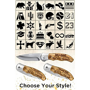 Personalized Gift for Men - Customized Pocket Knife Custom Engraved Knives Gifts Dad Husband Idea Birthday Christmas Valentine's Day Anniversary Stocking Stuffers 6651 PS