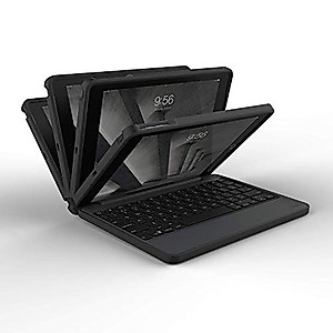 ZAGG Rugged Book Detachable Case and Magnetic-Hinged Keyboard for iPad Air, iPad Air 2, & iPad 9.7 inch, - Multi-Device Bluetooth Pairing, Backlit Keyboard - USB-C to USB-C Cable Included (Black)