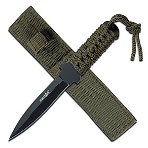 Survivor HK-7521 Outdoor Fixed Blade Knife 7-Inch Overall, Stainless Steel,Green