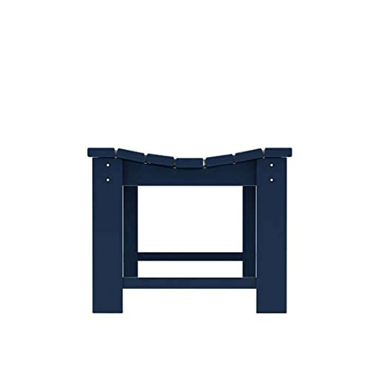 WestinTrends Malibu Outdoor Bench, All Weather Resistant Poly Lumber Backless Patio Garden Bench, Adirondack Curved Bench Seat for Comfort, Navy Blue
