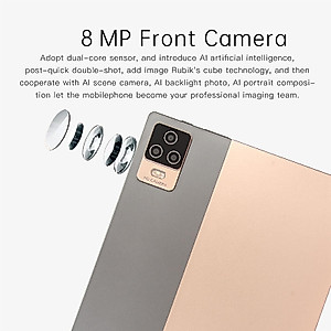 Jopwkuin FHD Tablet, 8 Core CPU 10.1 Inch Tablet 2 in 1 Supports Fast Charging with Keyboard for Reading (US Plug)