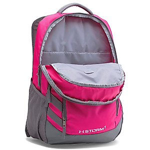 Under Armour Team Hustle Backpack, Tropic Pink (654)/Silver, One Size Fits All
