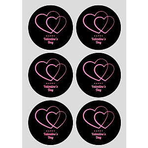 2 inch 150 PCS Black Heart Stickers for Valentine's Day, Invitation, Envelopes, Package Waterproof Stickers