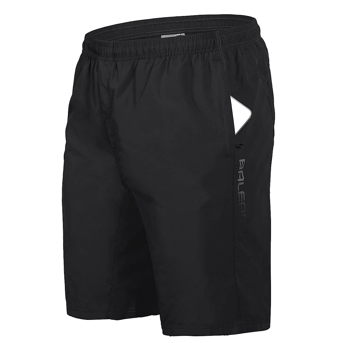 BALEAF Men's Mountain Bike Shorts Loose-fit Bicycle Shorts, Cycling 3D Padded Gel MTB Biking Lightweight SPF 50+ Black Size XL