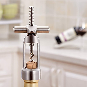 FIYO Wine Bottle Opener, Super Thick 304 Stainless Steel Premium Wing Corkscrew Wine Bottle Opener Manual Multiunctional Cork Screw with Multifunctional for Waiter & Bartender Bar