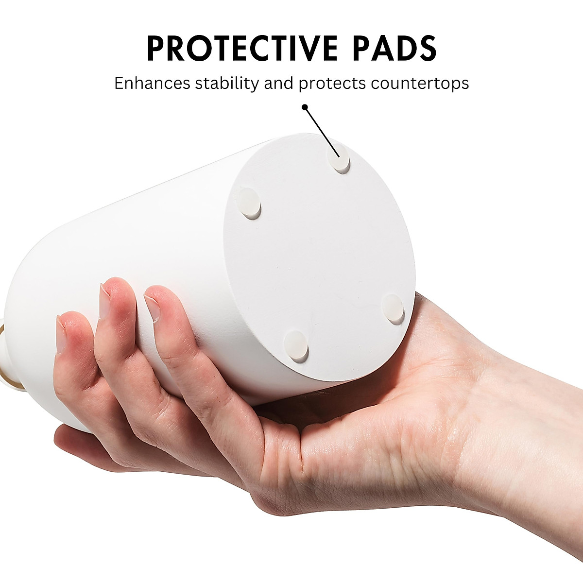 Yew Design - Matte White Soap Dispenser Set with Tray, 2 Pack 15oz Round Rustproof Liquid Hand Dish Soap Dispensers with Tray for Kitchen Sink, Countertop, and Bathroom