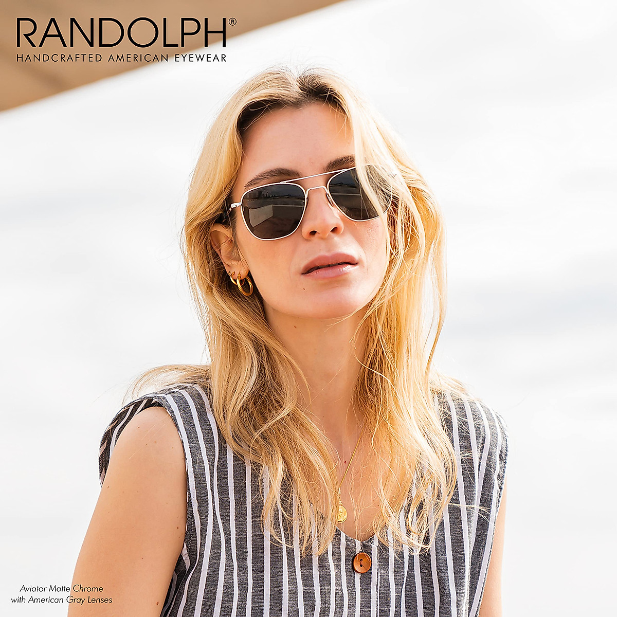 Randolph USA | 23k Gold Classic Aviator Sunglasses for Men or Women Non-Polarized 100% UV