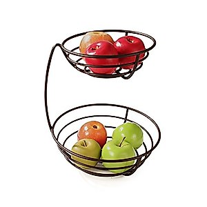 Spectrum Diversified Arched 2-Tier Server for Storage and Organization of Fruit Vegetables Produce and More, Bronze