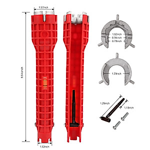 YBQSPLY Basin Wrench,8 in 1 Faucet Wrench and Sink Wrench Installer Multi Tool,Multi-Purpose Plumbing Tools Faucet Wrench Plumbers Wrench for Pipe and Tub Drain Removal Nut Wrench