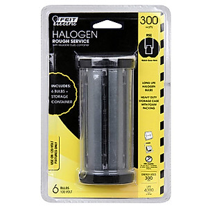 Feit Electric BPQ300T3/CL/RS/6 300W Halogen Rough Service Light Bulb, 6-Pack
