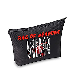 TSOTMO Horror Movies Merchandise Zipper Pouch Bag Of Weapons Cosmetic Bag For Michael Myers Fans Halloween Villains Movies Gift Horror Movie Characters In Knives Bag (Weapons)