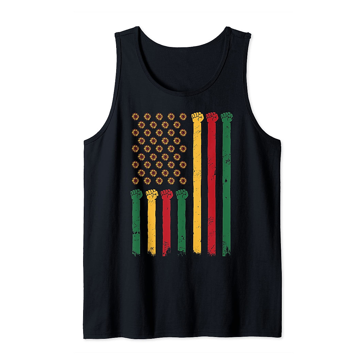 June 19, 1865 US Flag Fisting Hands and Flowers Tank Top